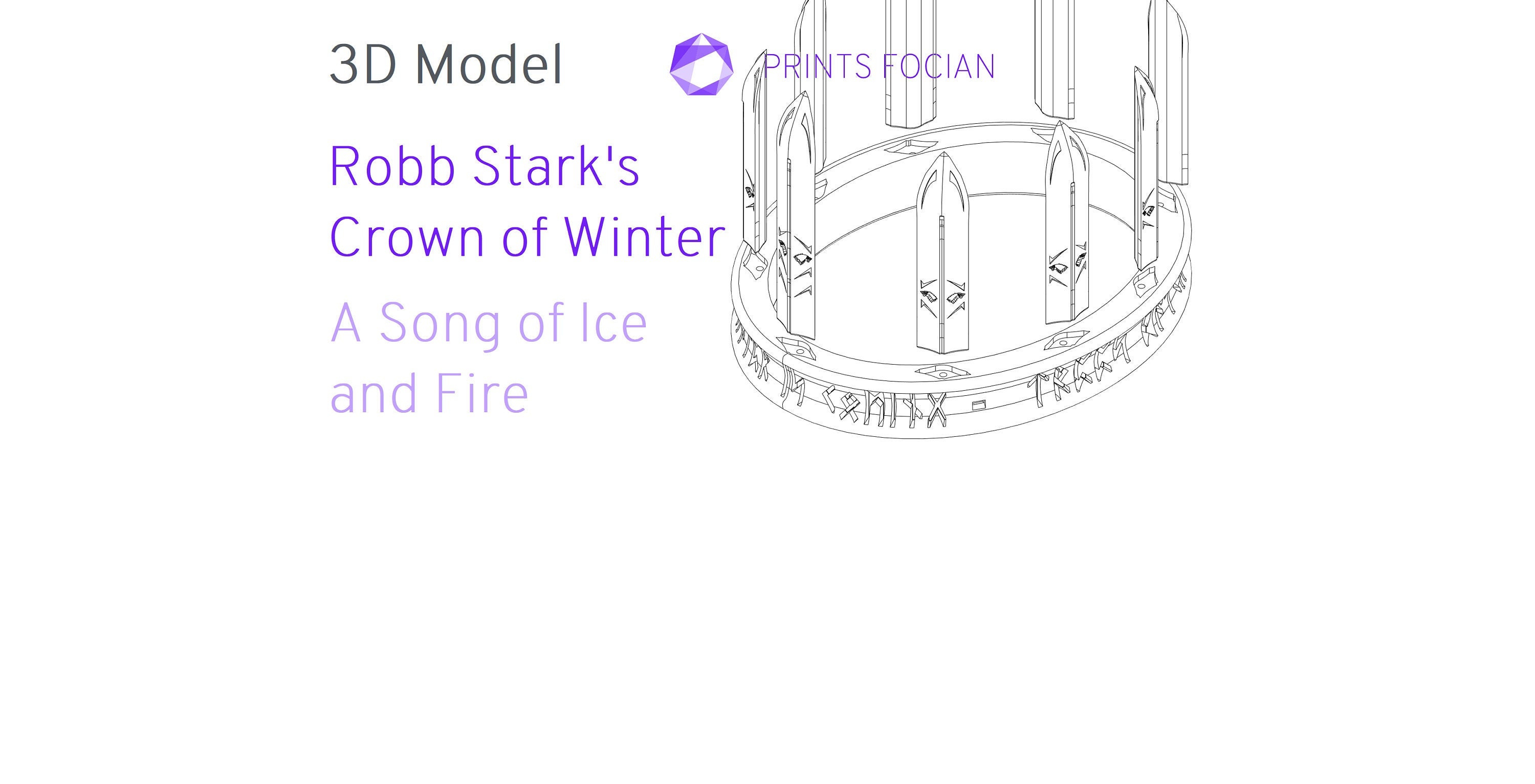 Robb Stark's Crown of Winter, Inspired by ASOIAF - STL File for 3D ...