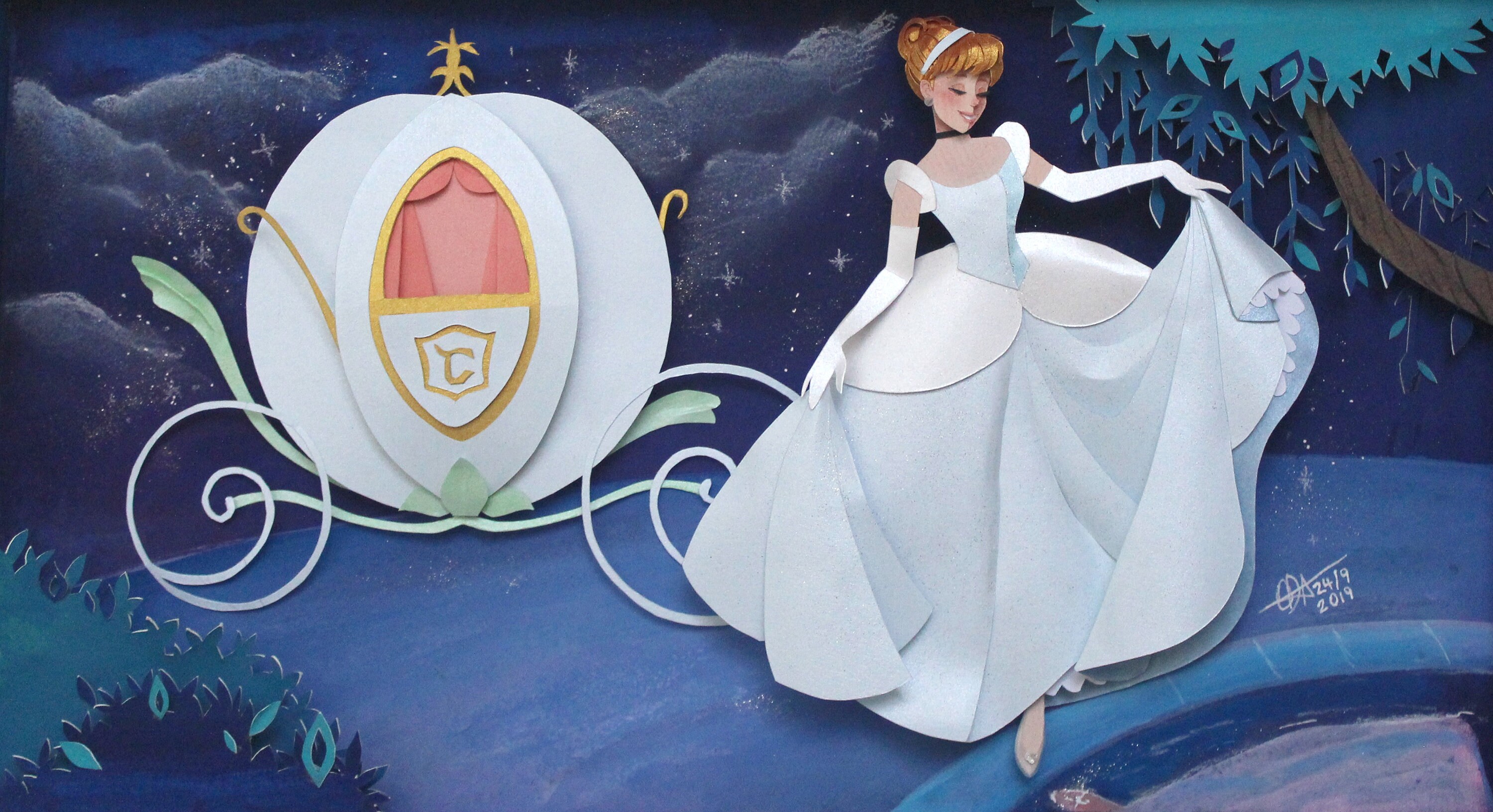 Cinderella in Paper Art Print - Etsy