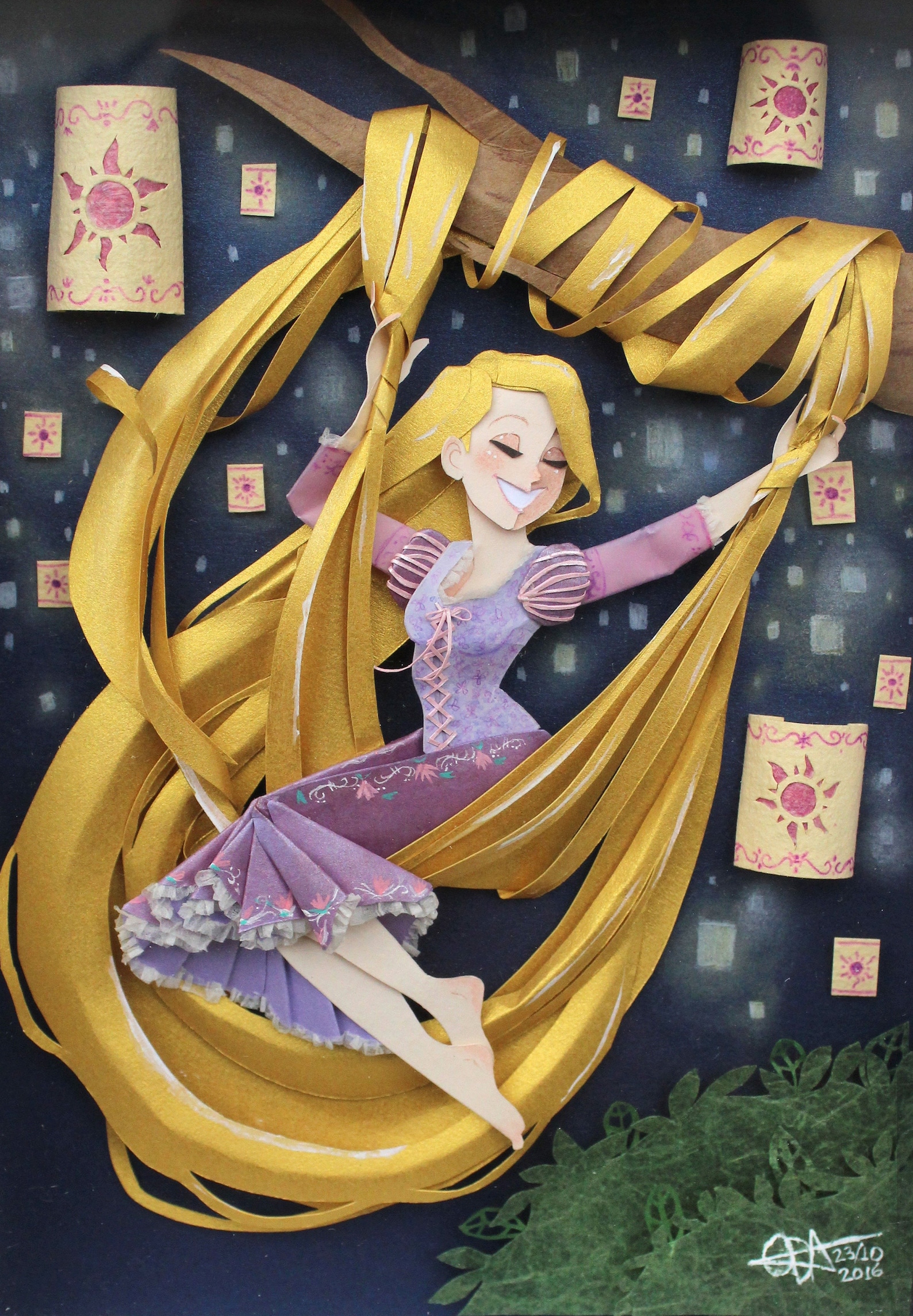 Rapunzel in Paper Art Fine Art Print - Etsy