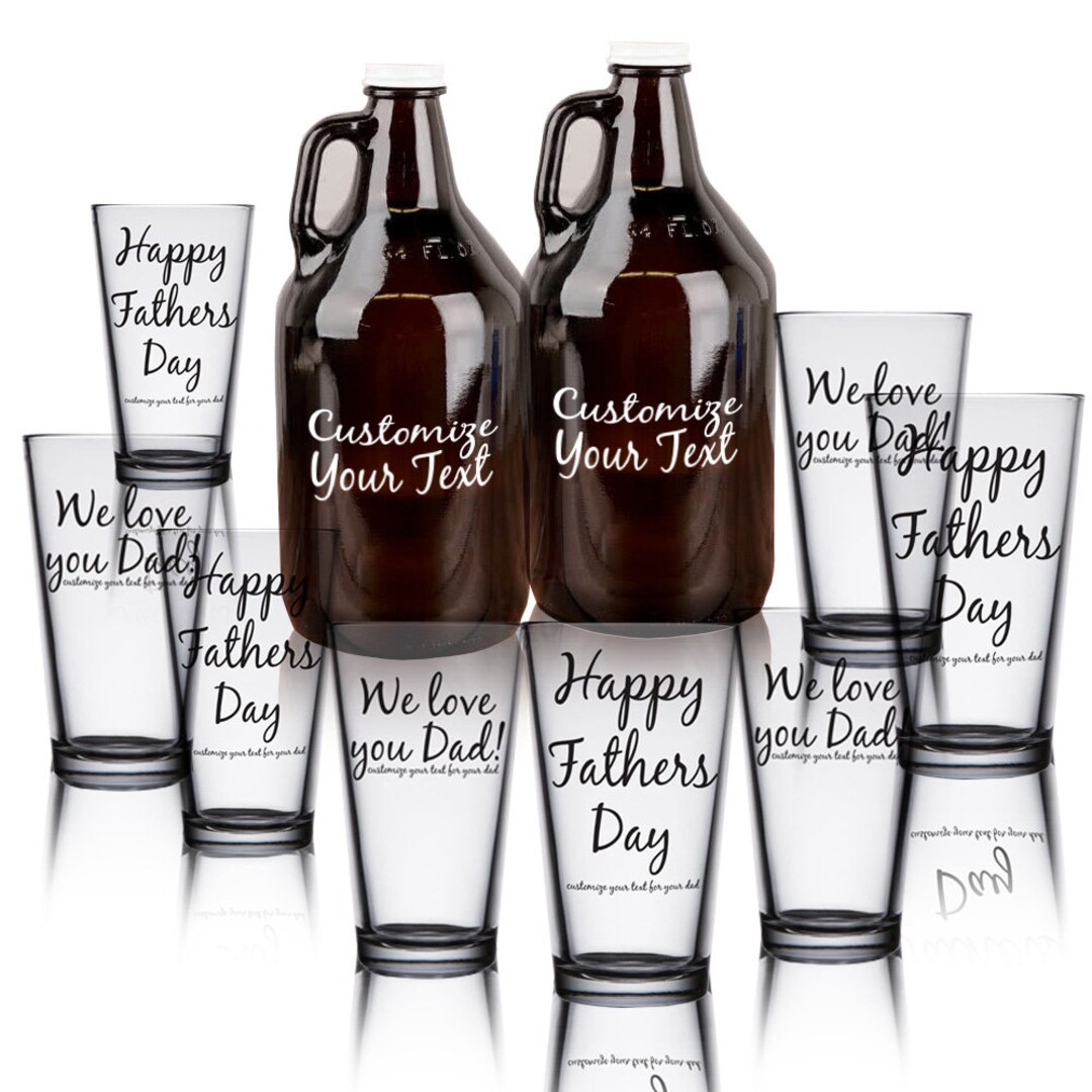 Custom Printed Growlers - 2 Growlers and 8 Pint Glasses - Etsy