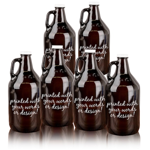 Custom Printed 64 Oz Growlers 6 Pack | Etsy