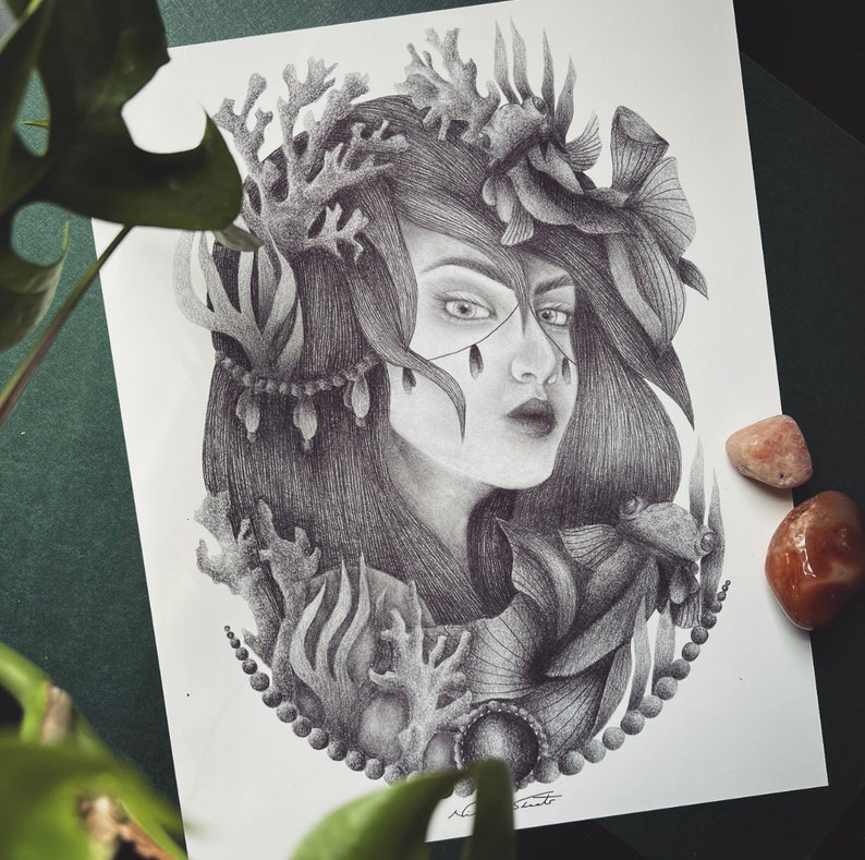 Siren Art, Sea Witch, Siren Drawing, Mermaid Art, Sea Witch Art ...