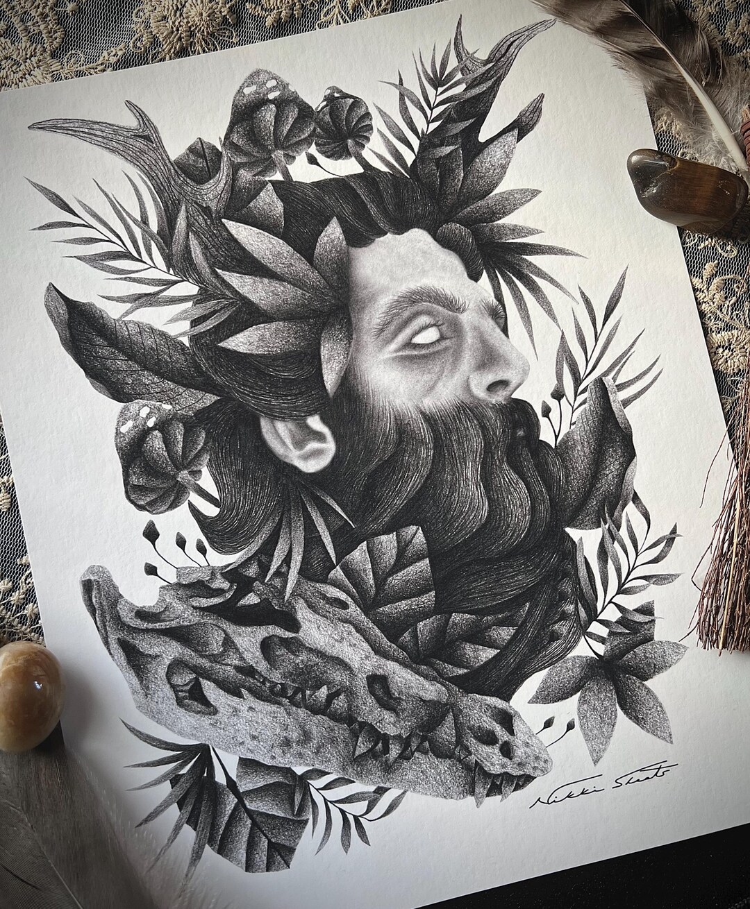 Art, Art Print, Pencil Drawing, Swamp Man, Swamp Drawing, Swamp Art ...