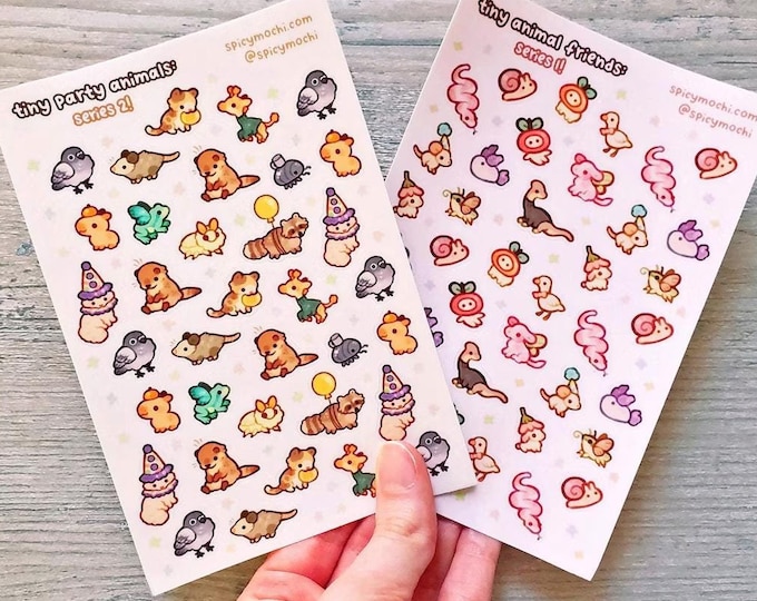 Tiny Animal Sticker Sheets / 4x6 Sticker Sheet of Small Cute Aesthetic ...