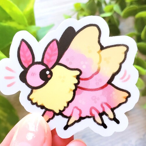 Pink Lemonade Moth Sticker / Rosy Maple Moth Sticker / Cute - Etsy