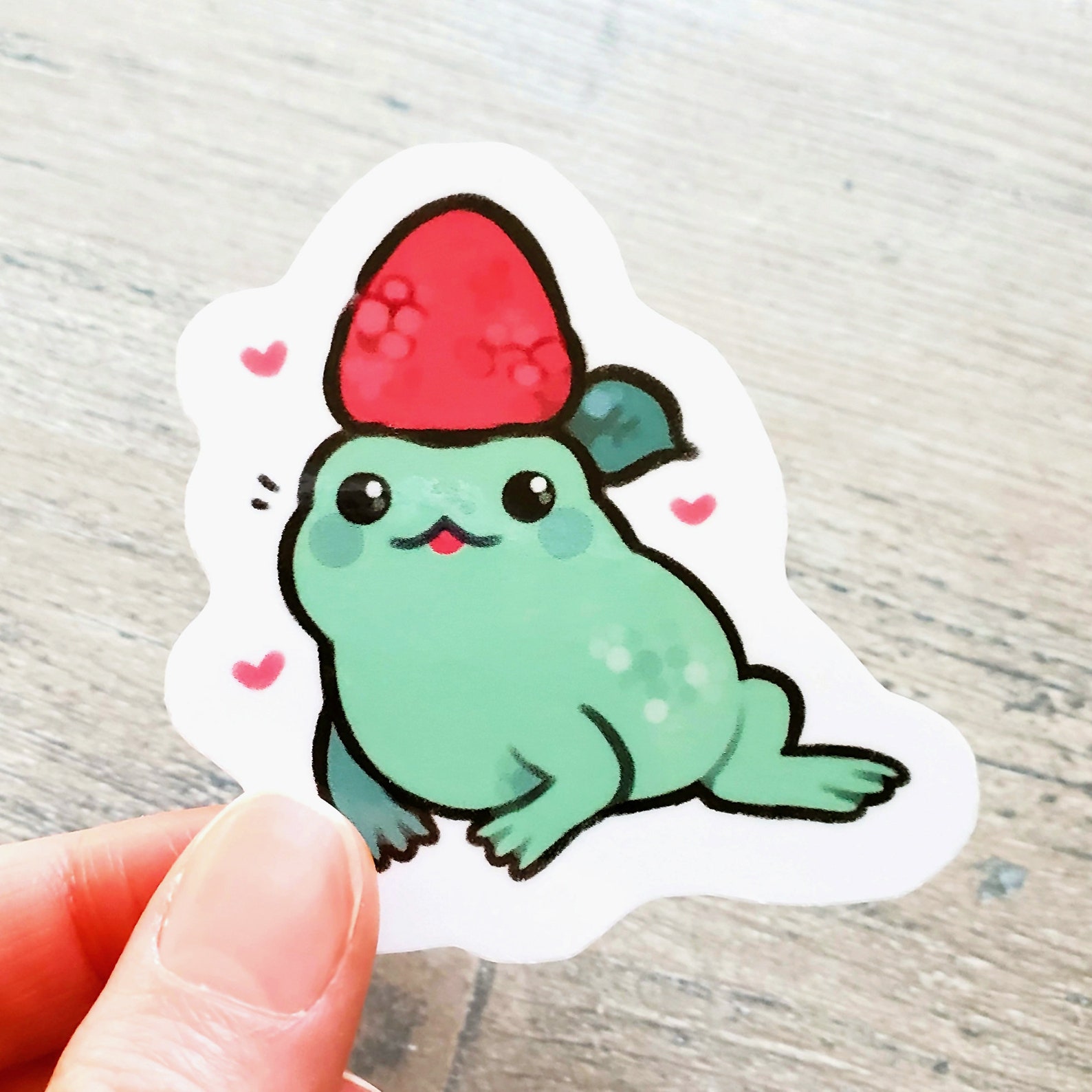 Raspberry Hat Frog Sticker / Fruit Frog Sticker / Toad Sticker - Etsy