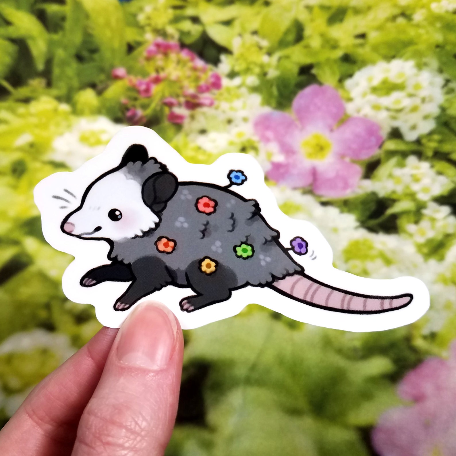 Opossum Blossom Sticker / Cute Possum Stickers / Cute Animal - Etsy