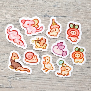 Series 1: Tiny Animal Friends Sticker Set of 11 / Mini Animal Stickers ...