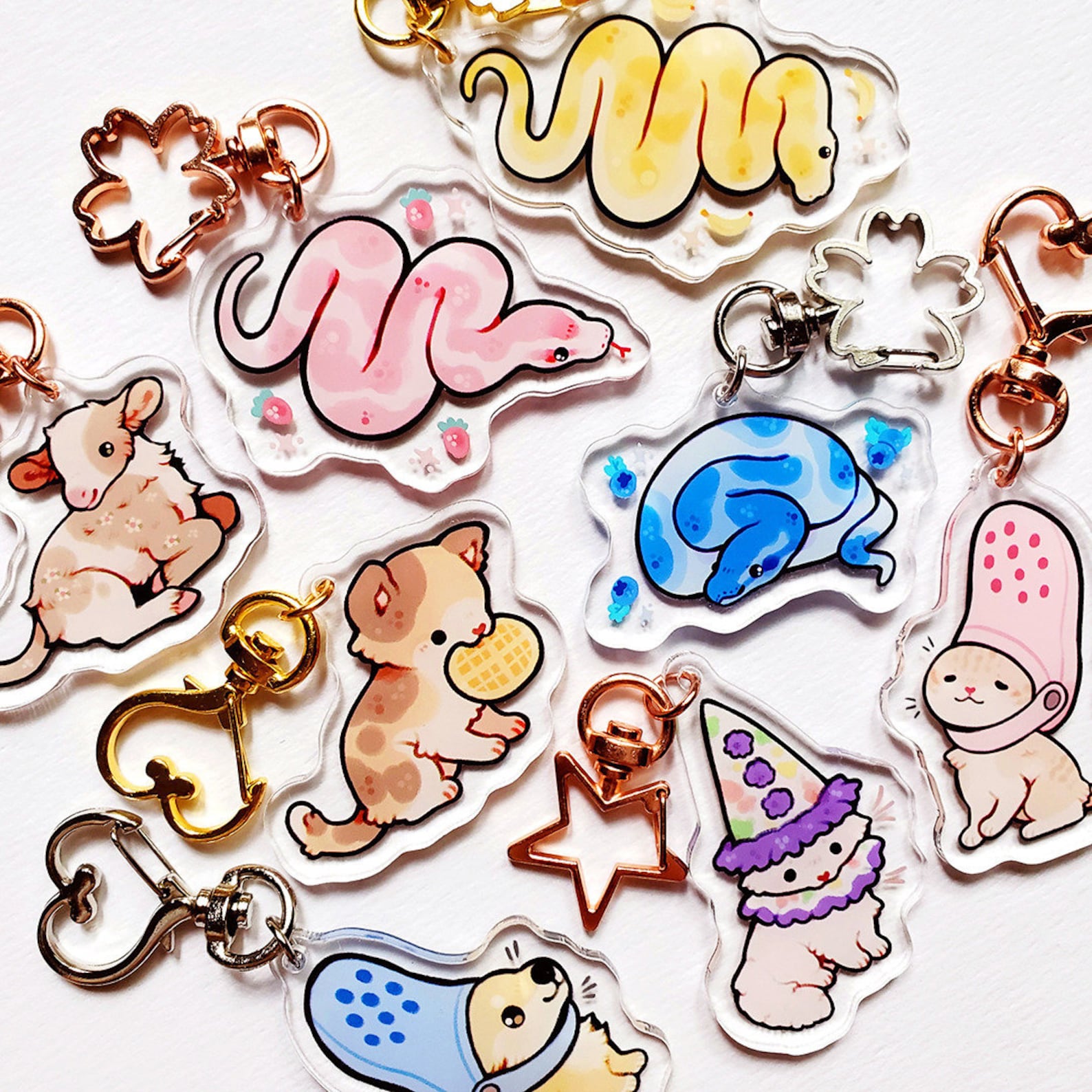 Fruit Salad Snake Charms / Cute Ball Pythons / 2in / Double - Etsy