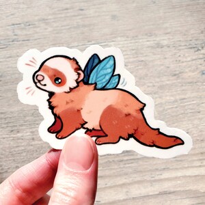 Fairy Ferret Sticker / Cute Animal Sticker / Laptop Sticker / Vinyl ...
