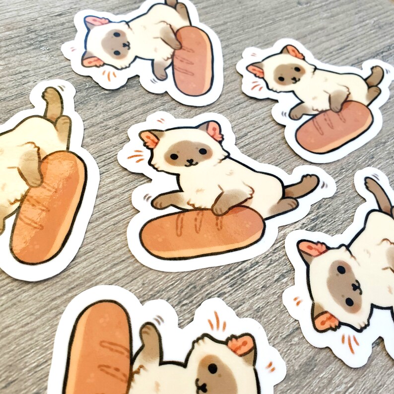 Bread Cat Sticker / Cat Sticker / Kitten Sticker / Animal | Etsy