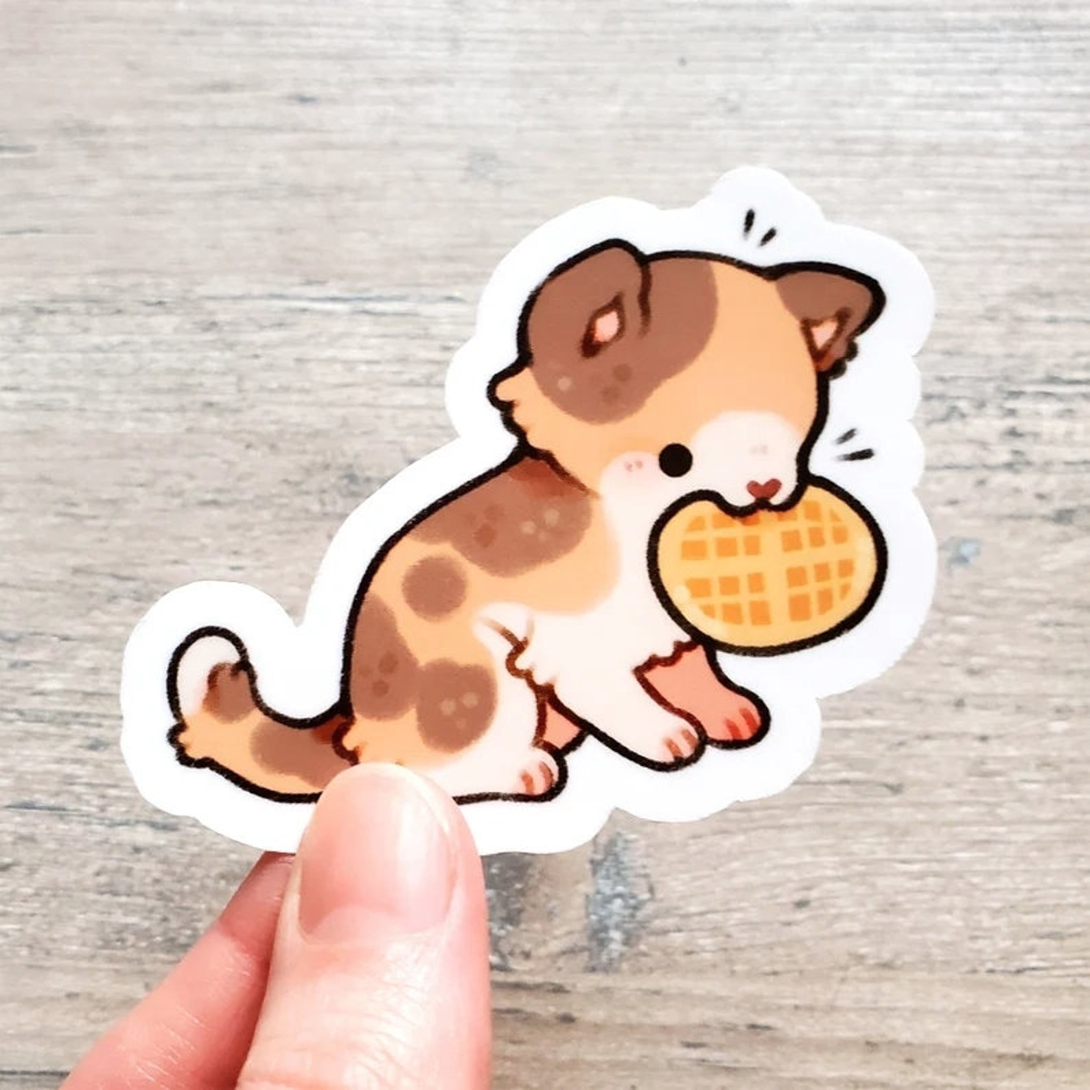 Waffle Cat Sticker / Cat Sticker / Kitten Sticker / Cute - Etsy