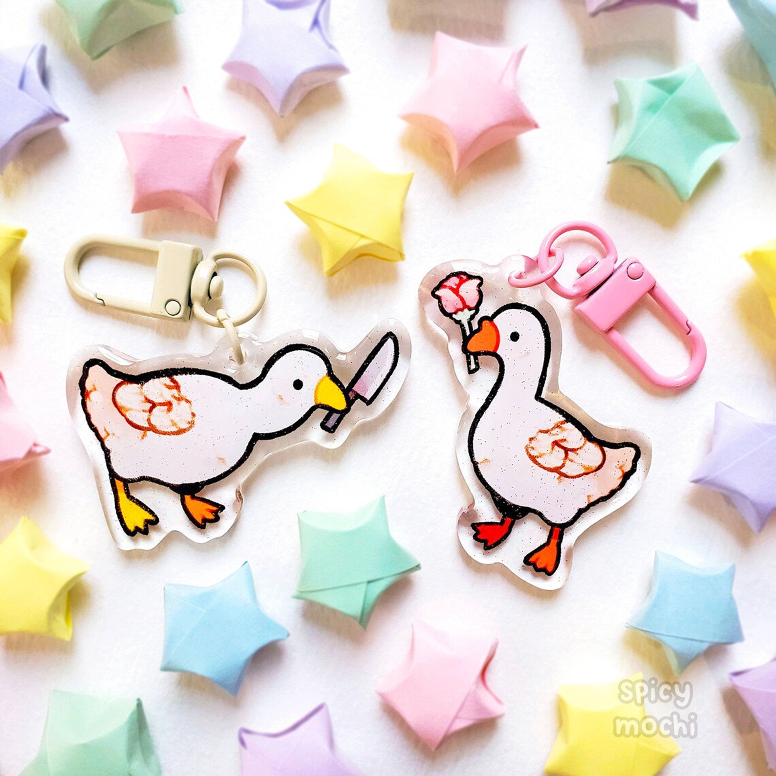 Choose Your Goose Keychains / 2in Double-sided Glitter Matching Acrylic ...