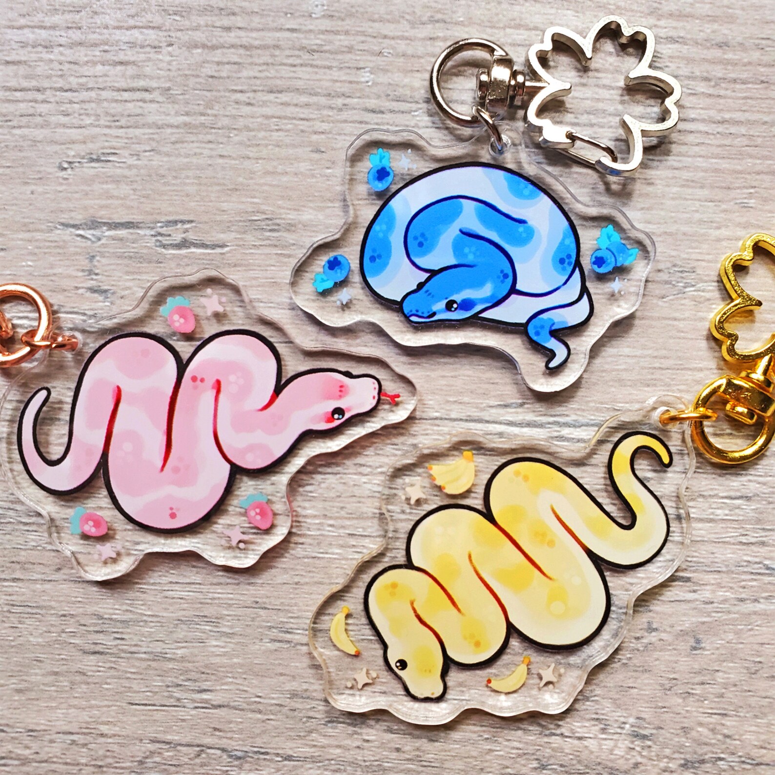 Fruit Salad Snake Charms / Cute Ball Pythons / 2in / Double - Etsy