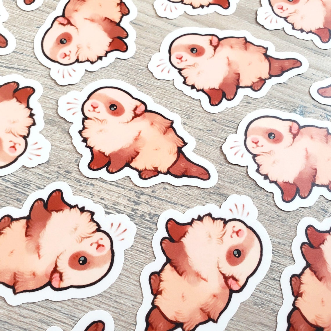 Fluffy Ferret Sticker / Cute Animal Sticker / Ferret Gift / - Etsy