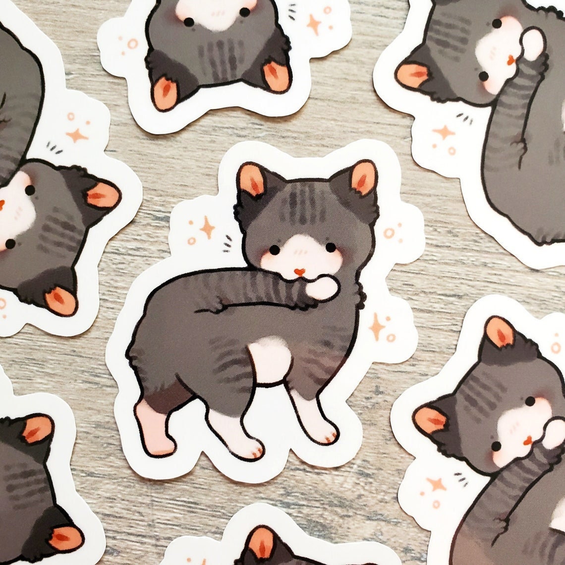 Munch Cat Sticker / Cat Sticker / Kitten Sticker / Cute Animal - Etsy
