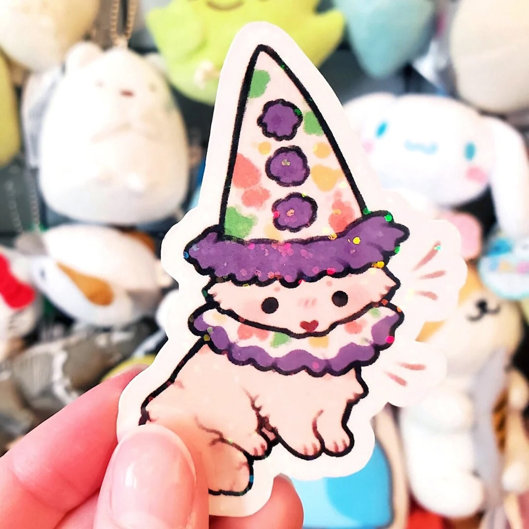 Holographic Clown Cat Sticker / Cat Sticker / Kitten Sticker / Cute ...