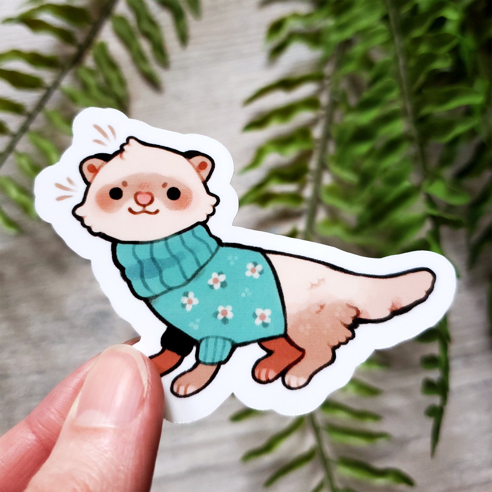 Turtleneck Ferret Sticker / Cute Animal Sticker - Etsy
