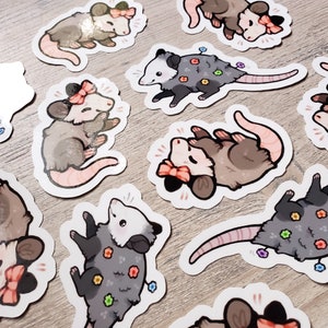 Opossum Sticker Set of 2 / Opossum Blossom and Pretty Possum / Cute ...