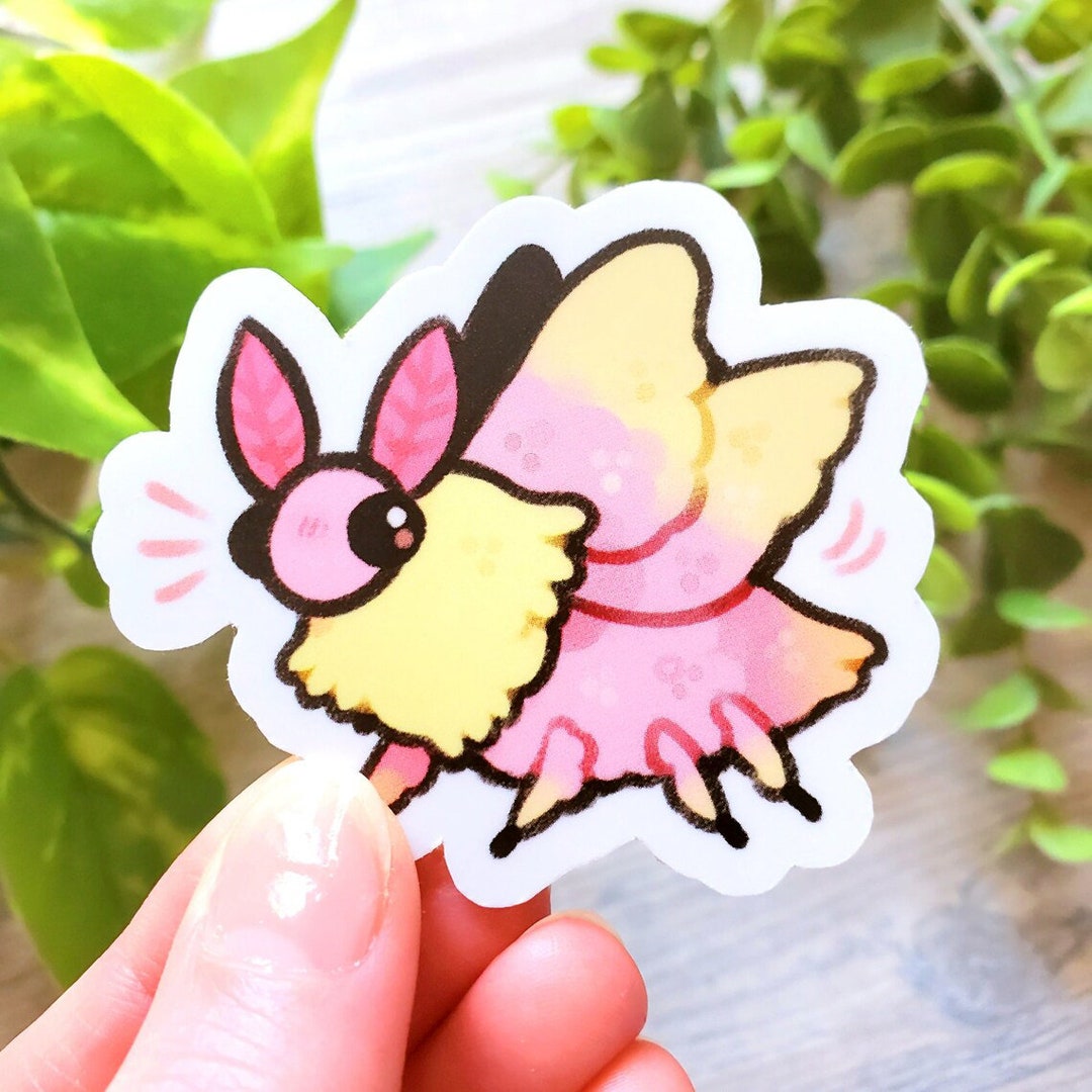 Pink Lemonade Moth Sticker / Rosy Maple Moth Sticker / Cute Moth ...