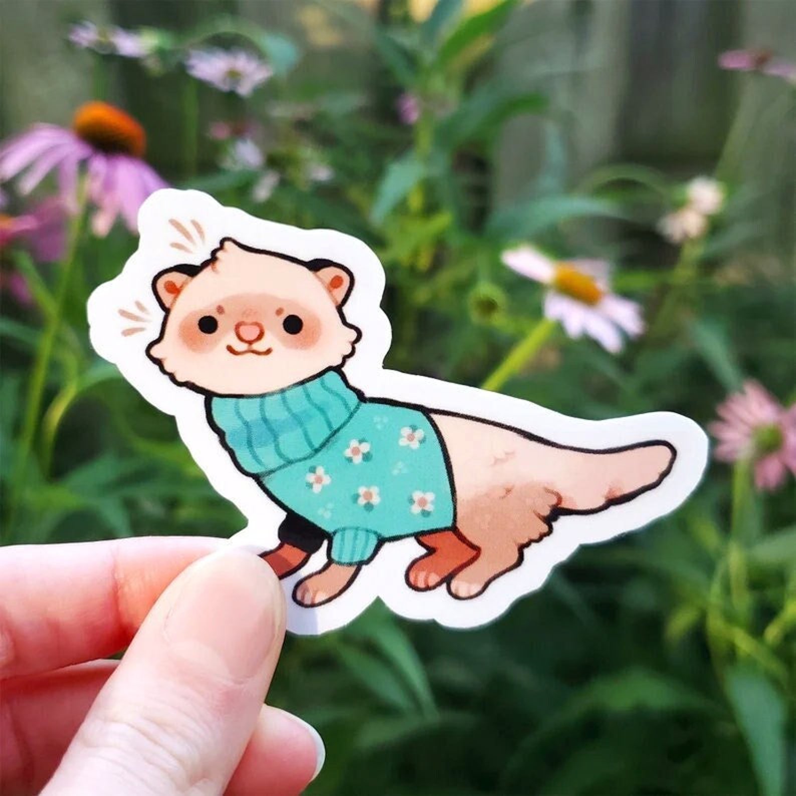 Turtleneck Ferret Sticker / Cute Animal Sticker / Cute Animal - Etsy