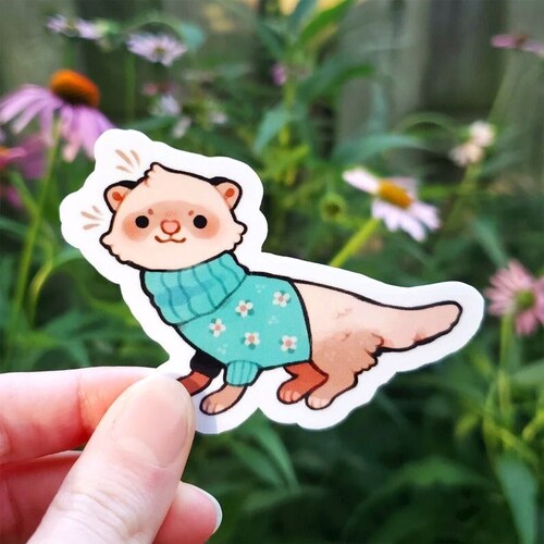 Fairy Ferret Sticker / Cute Animal Sticker / Laptop Sticker / - Etsy