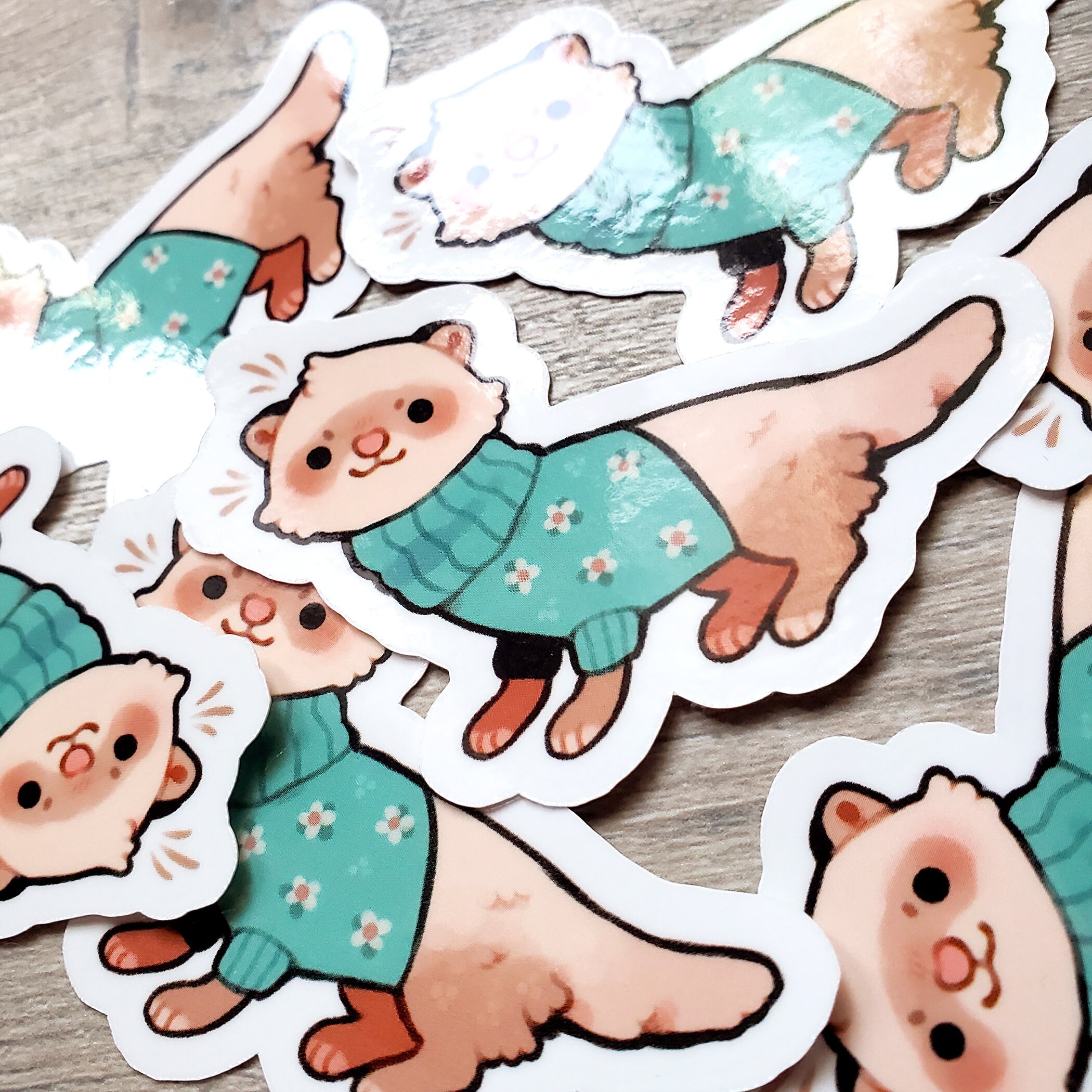 Turtleneck Ferret Sticker / Cute Animal Sticker - Etsy