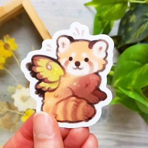 Fairy Red Panda and Capybara Sticker Set of 2 / Cute Animal Stickers ...