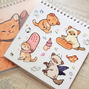 Happy Cats Reusable Sticker Book: 6x6 Cat-themed Sticker Collecting ...