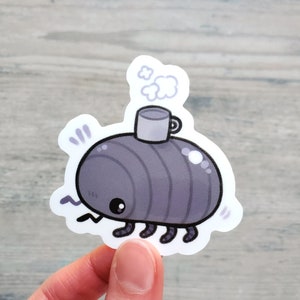 Bug With a Mug Sticker / Rolly Polly / Cute Bug Sticker / Isopod ...