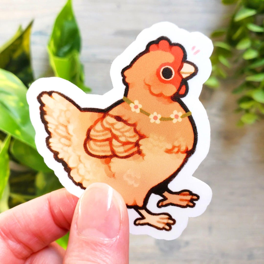 Hen Friend Chicken Sticker / Cute Bird Waterproof Vinyl Sticker for ...