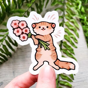 Flower Cat Sticker / Cat Sticker / Kitten Sticker / Flower Sticker ...
