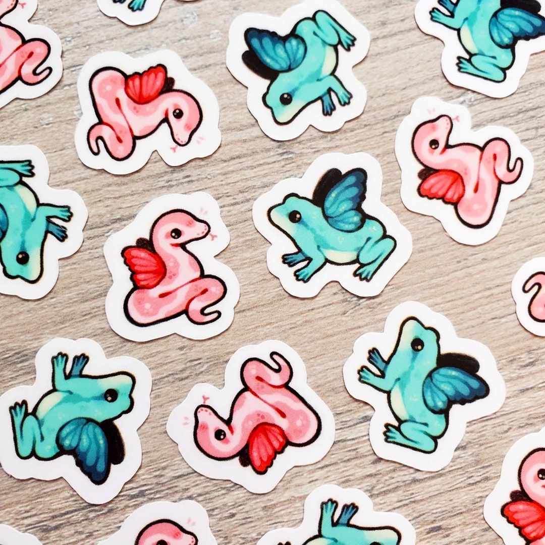 Mini Fairy Frog & Snake Sticker Set of 2 / Cute Ball Python Sticker ...