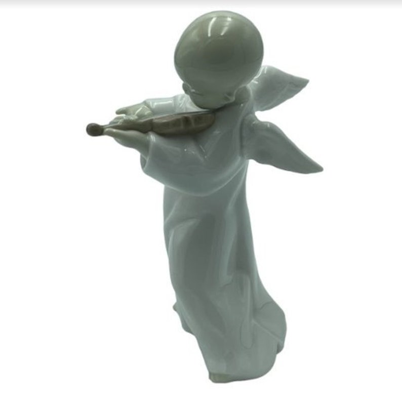 Vintage Lladro Chinese Angel Figurine Playing Violin Home Collectible ...