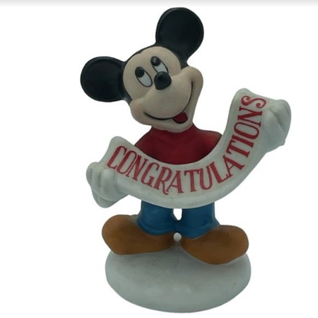 Walt Disney Vintage Mickey Mouse Congratulations Banner Porcelain ...