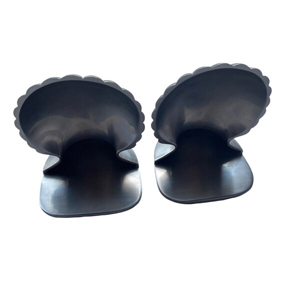 Vintage Book Ends Solid Brass Sea Shell Shabby Bookends Made - Etsy