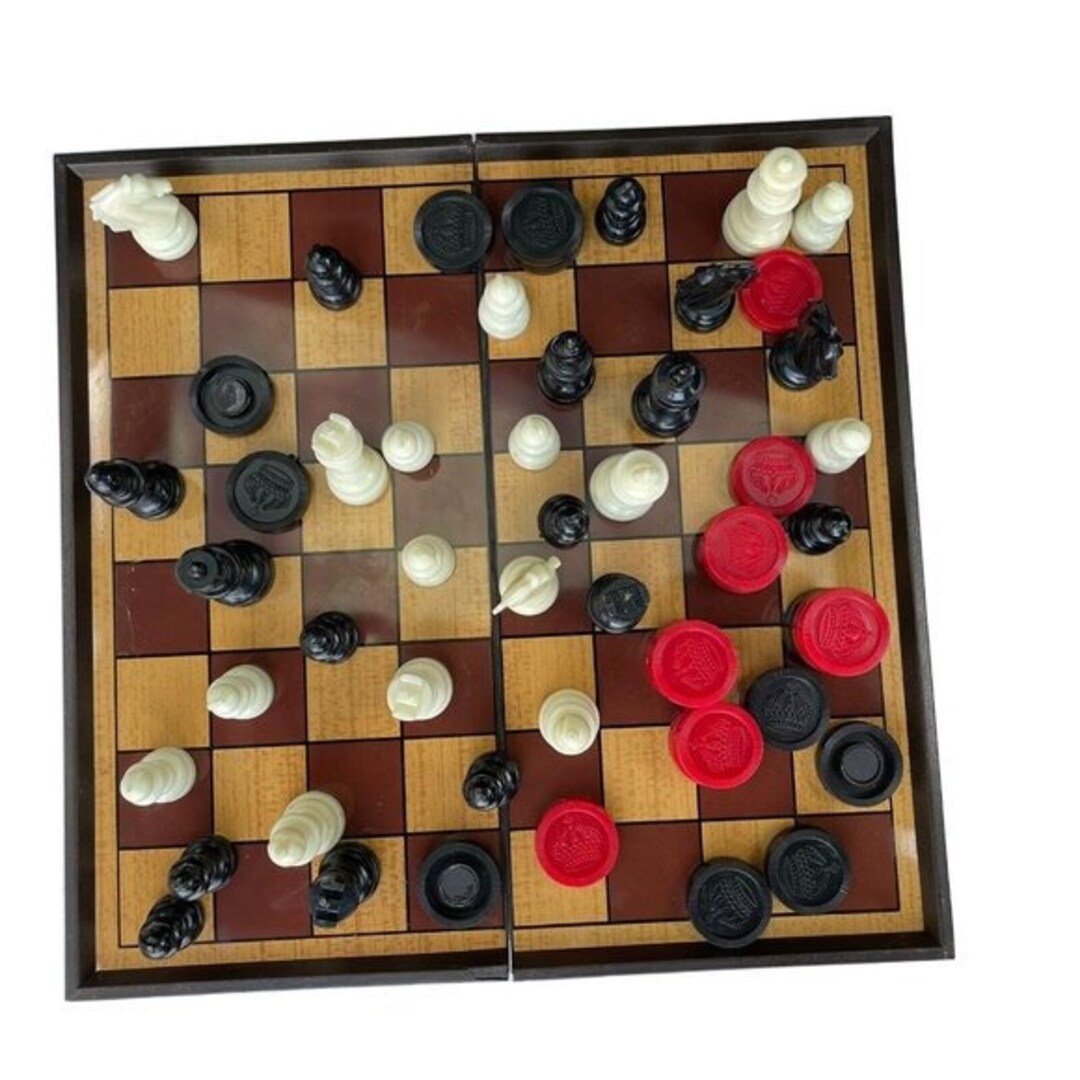 Vintage Magnetic Chess & Checkers Game Original Box - Etsy