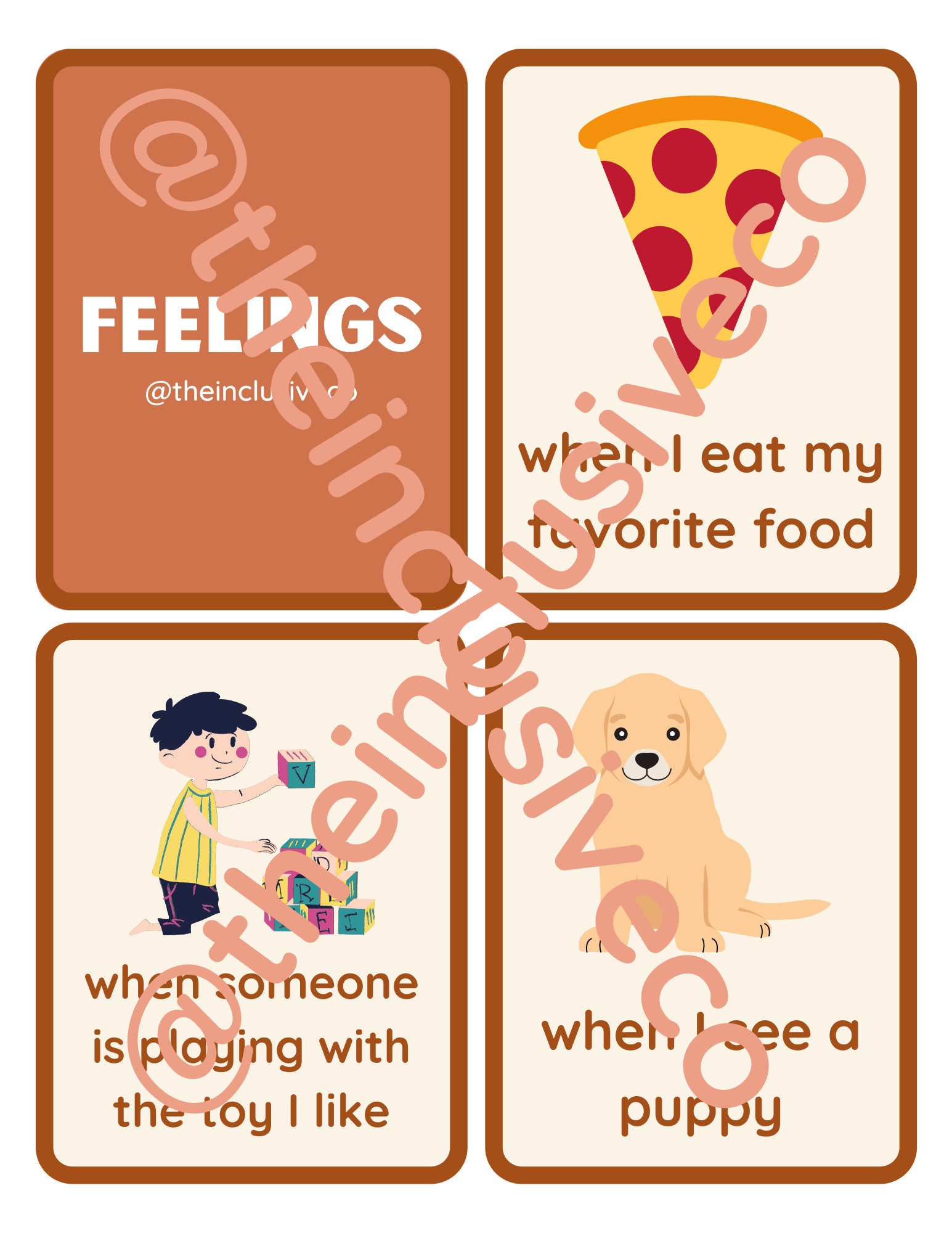 Feelings Printable Cards - 8 Emotion Cards + 19 Different Scenarios - Etsy