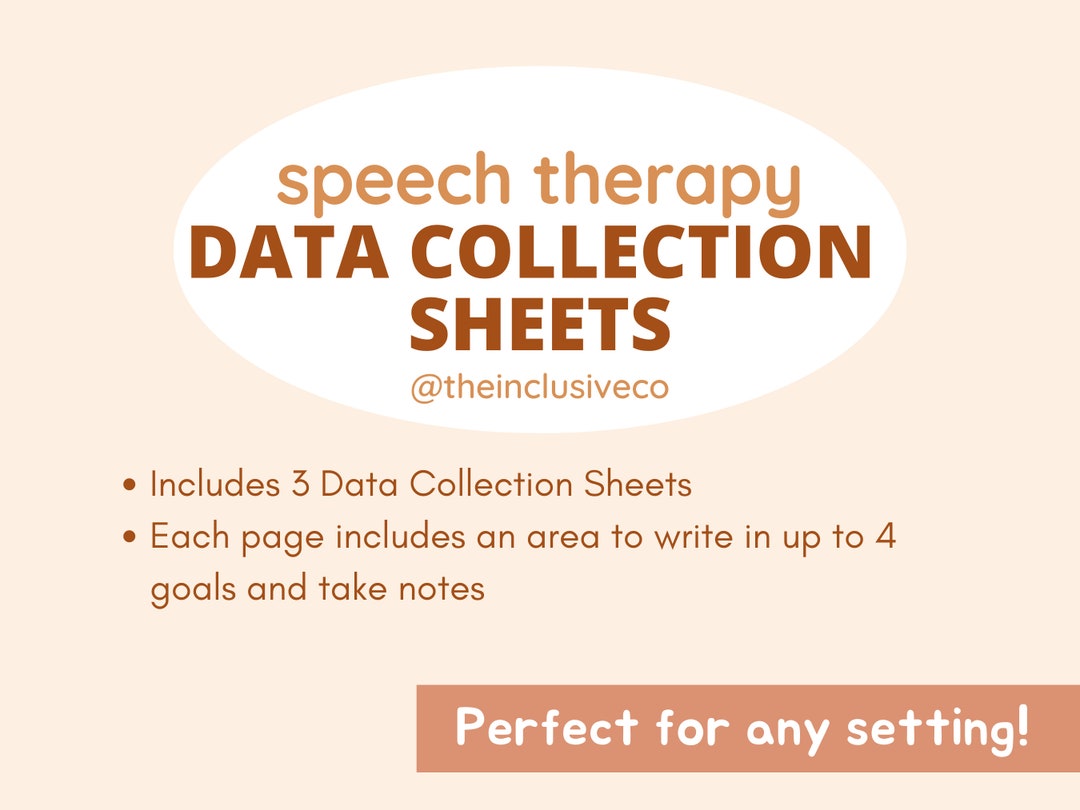 Speech Therapy Data Collection Sheets - 3 Different Data Collection ...