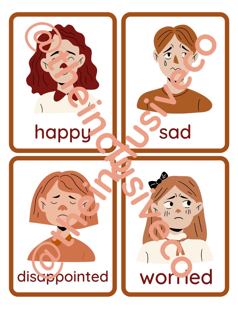 Feelings Printable Cards - 8 Emotion Cards + 19 Different Scenarios - Etsy