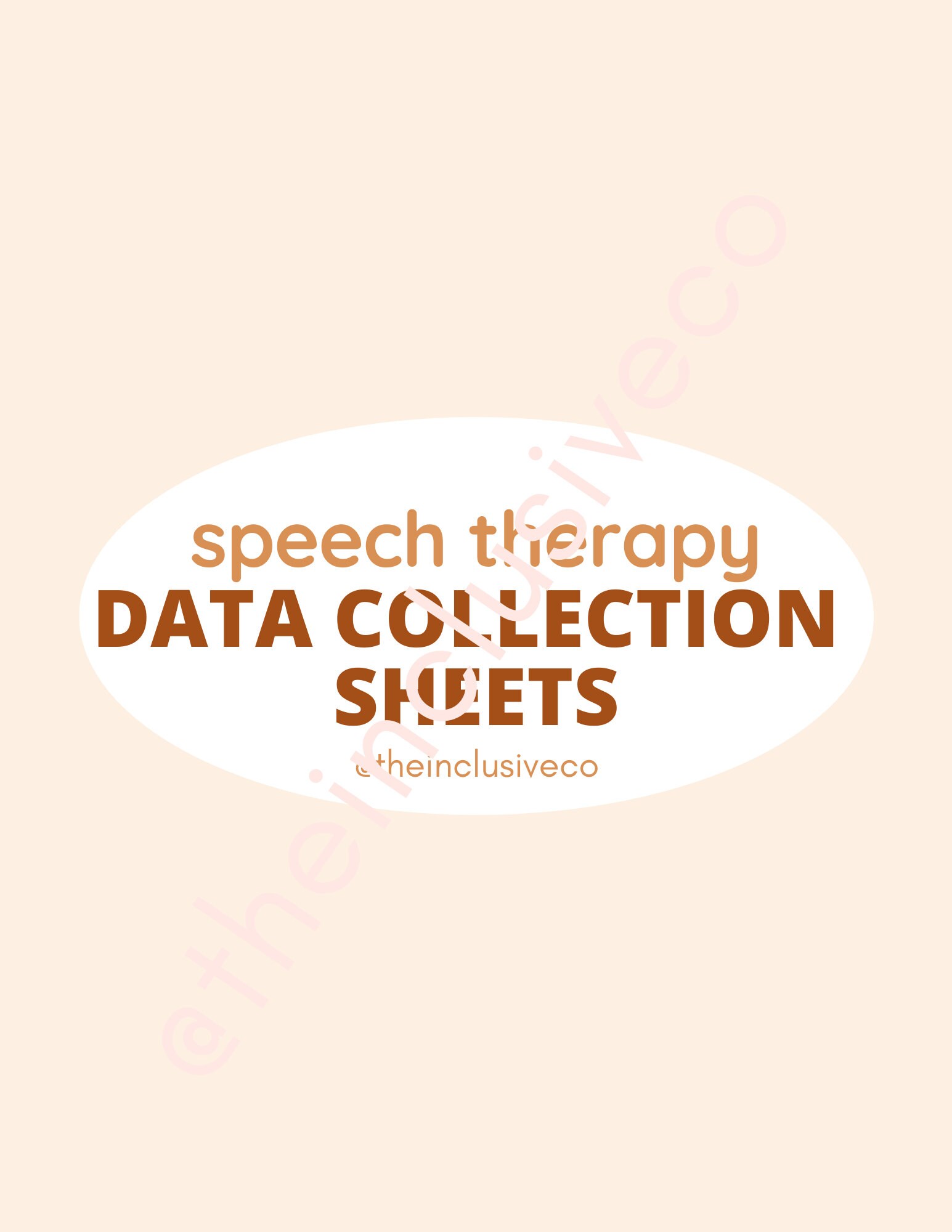 Speech Therapy Data Collection Sheets 3 Different Data Collection ...