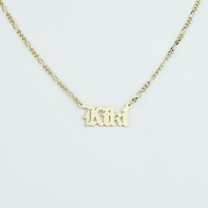 Number, Year, Name Necklace, With Silver, 18K Gold Filled Figaro Chain ...