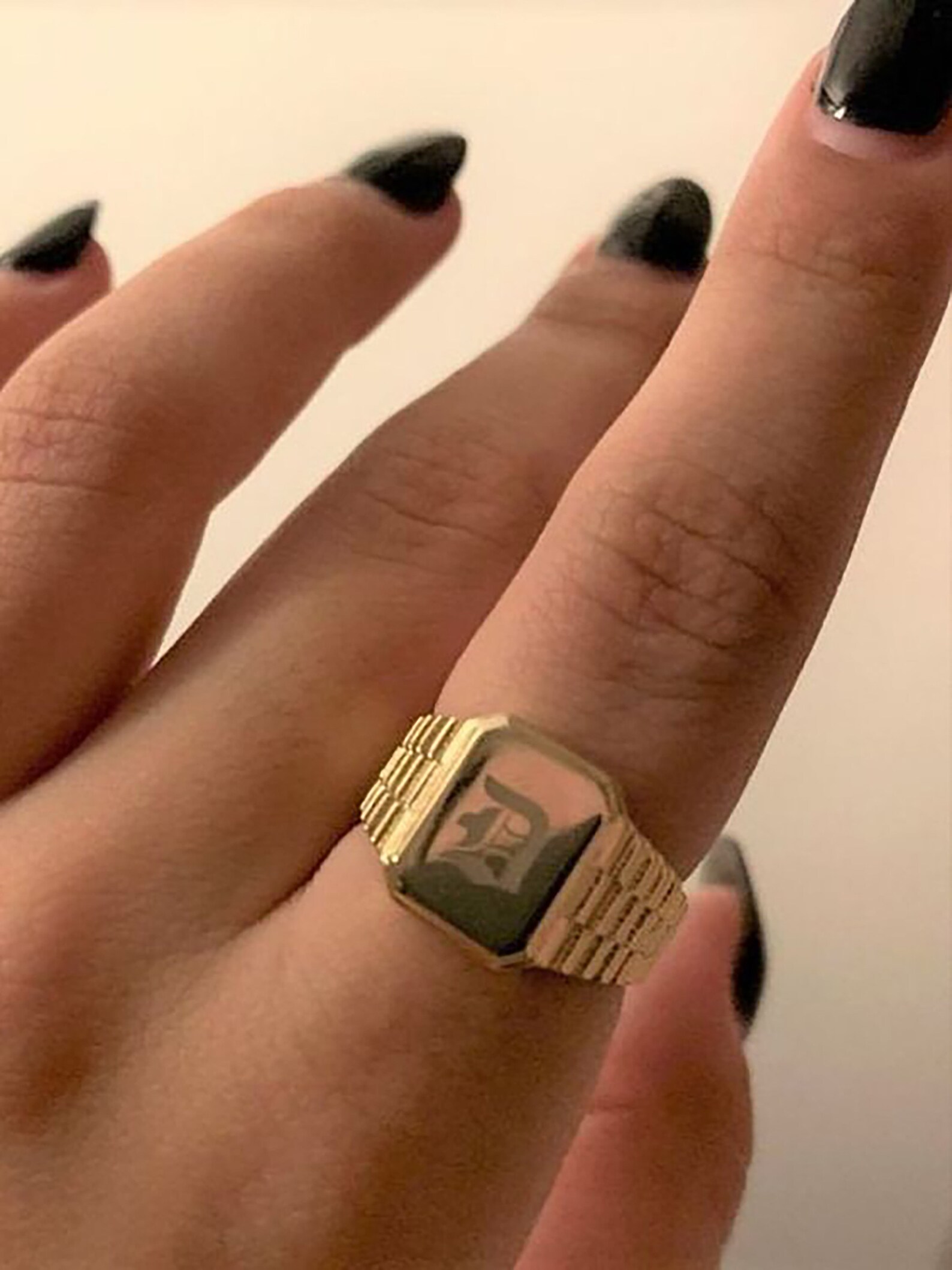 Engraved Signet Ring Rollie Chain Ring Watch Band Signet - Etsy