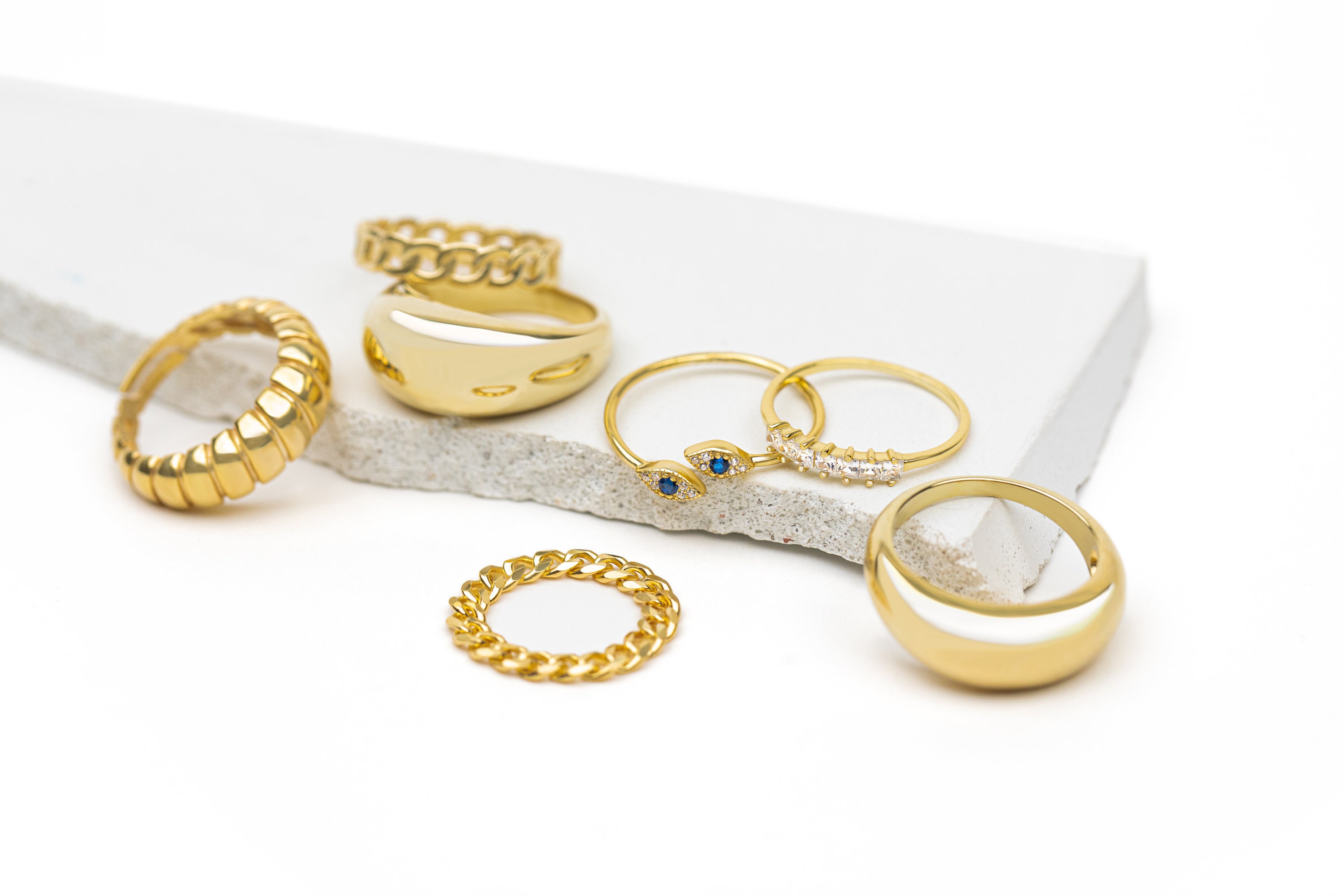 Dome Ring Thick Gold Round Ring Chunky Bubble Circle - Etsy