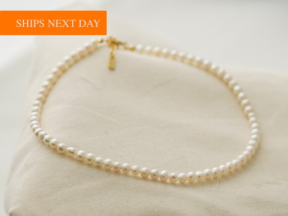 Natural Pearl Necklace Fresh Water Pearl Choker Organic Etsy
