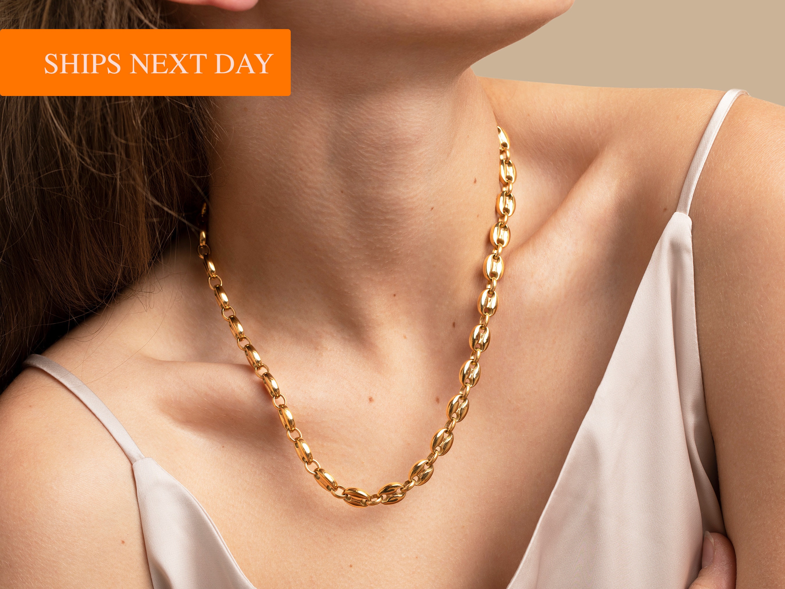 Gold Mariner Anchor Link Chain by JWLGANG Bold Necklace | Etsy