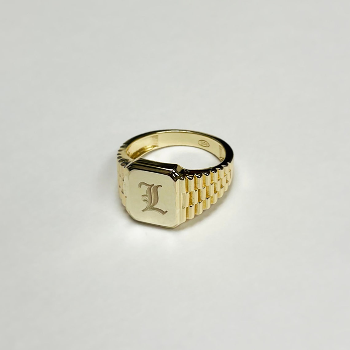 Engraved Signet Ring Rollie Chain Ring Watch Band Signet - Etsy