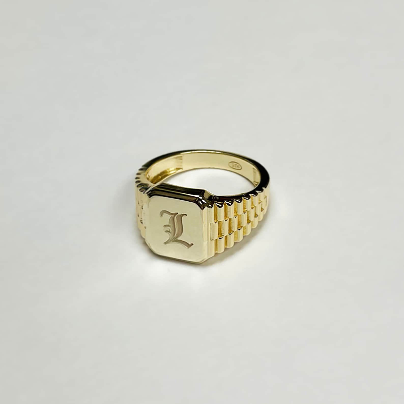 Engraved Signet Ring Rollie Chain Ring Watch Band Signet - Etsy