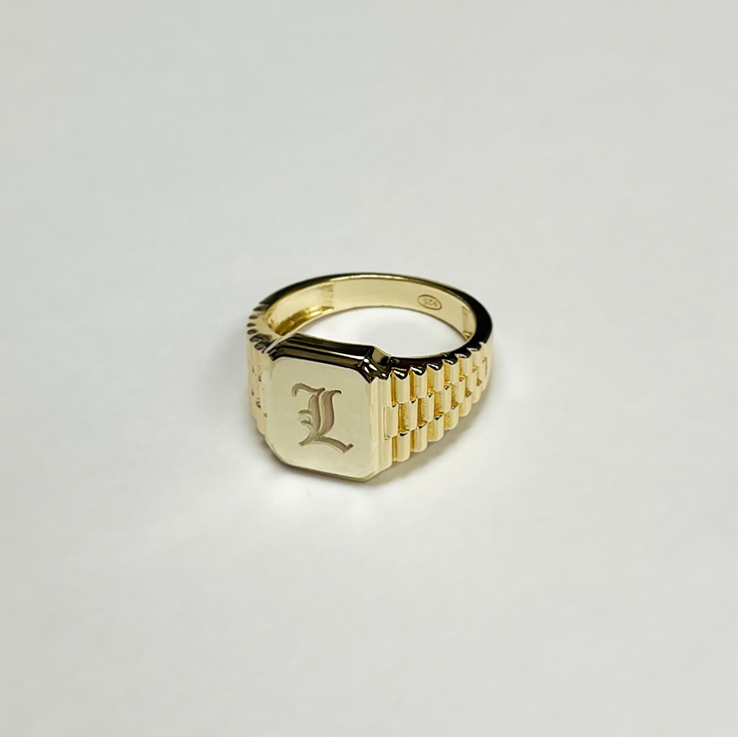 Engraved Signet Ring Rollie Chain Ring Watch Band Signet - Etsy