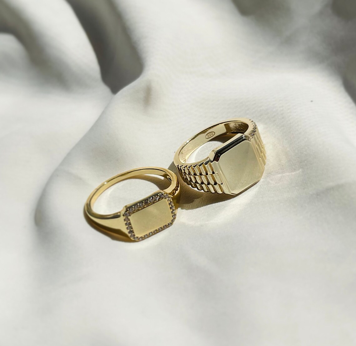 Engraved Signet Ring Rollie Chain Ring Watch Band Signet - Etsy